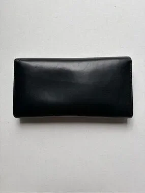 Coach | Bags | Vintage Coach Black Leather Trifold Credit Card Long ...